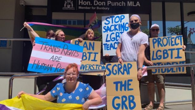 Protesters call for action outside office of Labor MP Don Punch