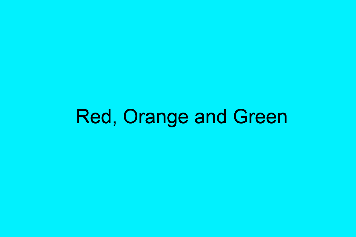 Red, Orange and Green - OUTinPerth